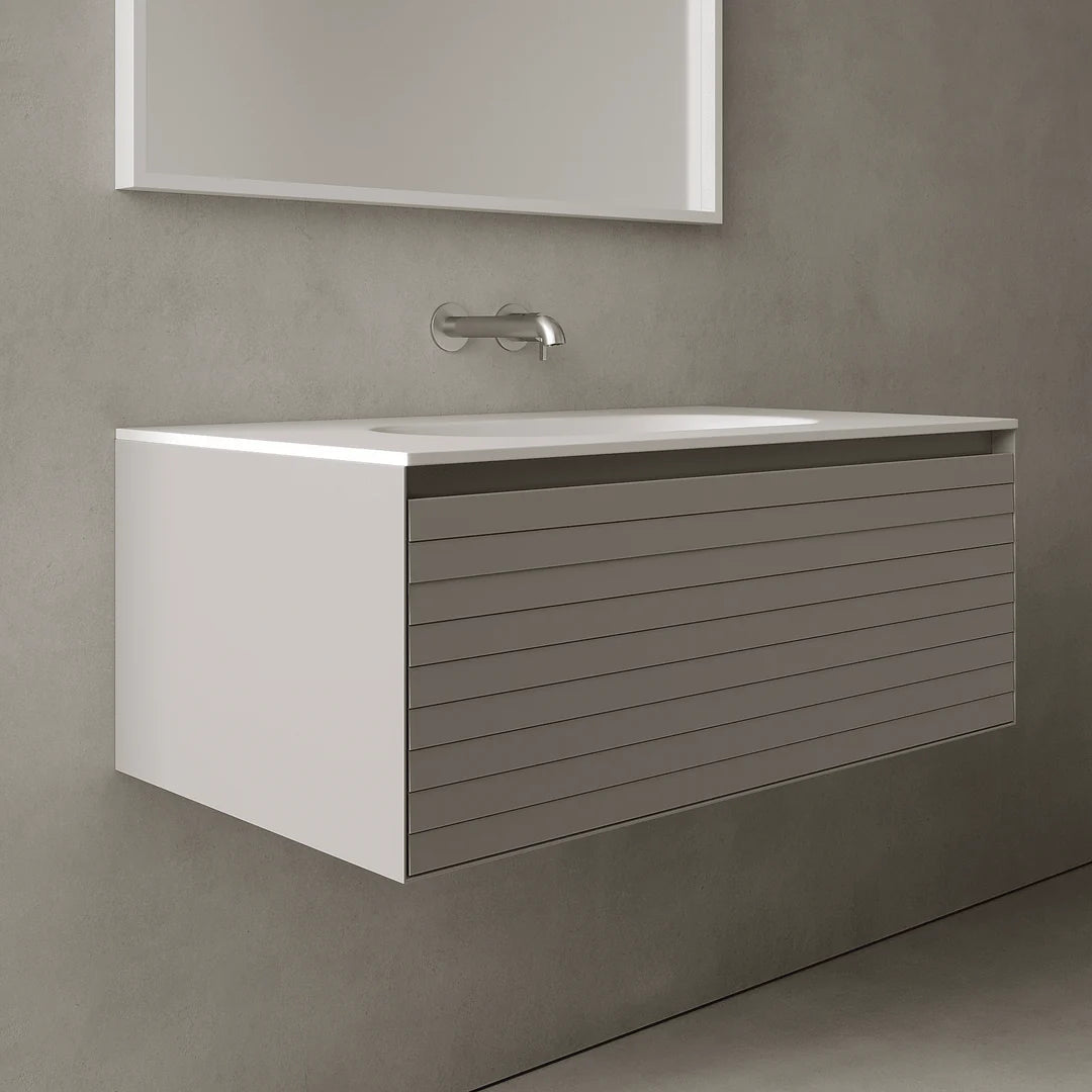 Nordale Stone Grey Lacquered 800/900/1000/1200 Vanity Unit - 1 Drawer ...