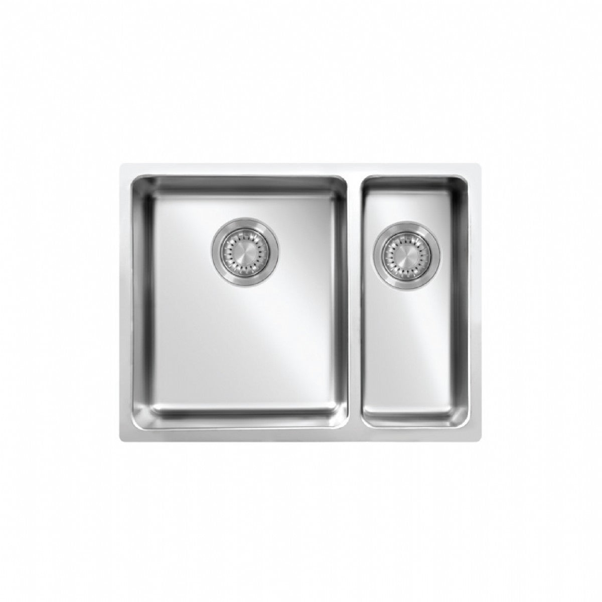UKinox MU 340 70 30 Polished 1.5 Bowl Stainless Steel Undermount/Inset ...